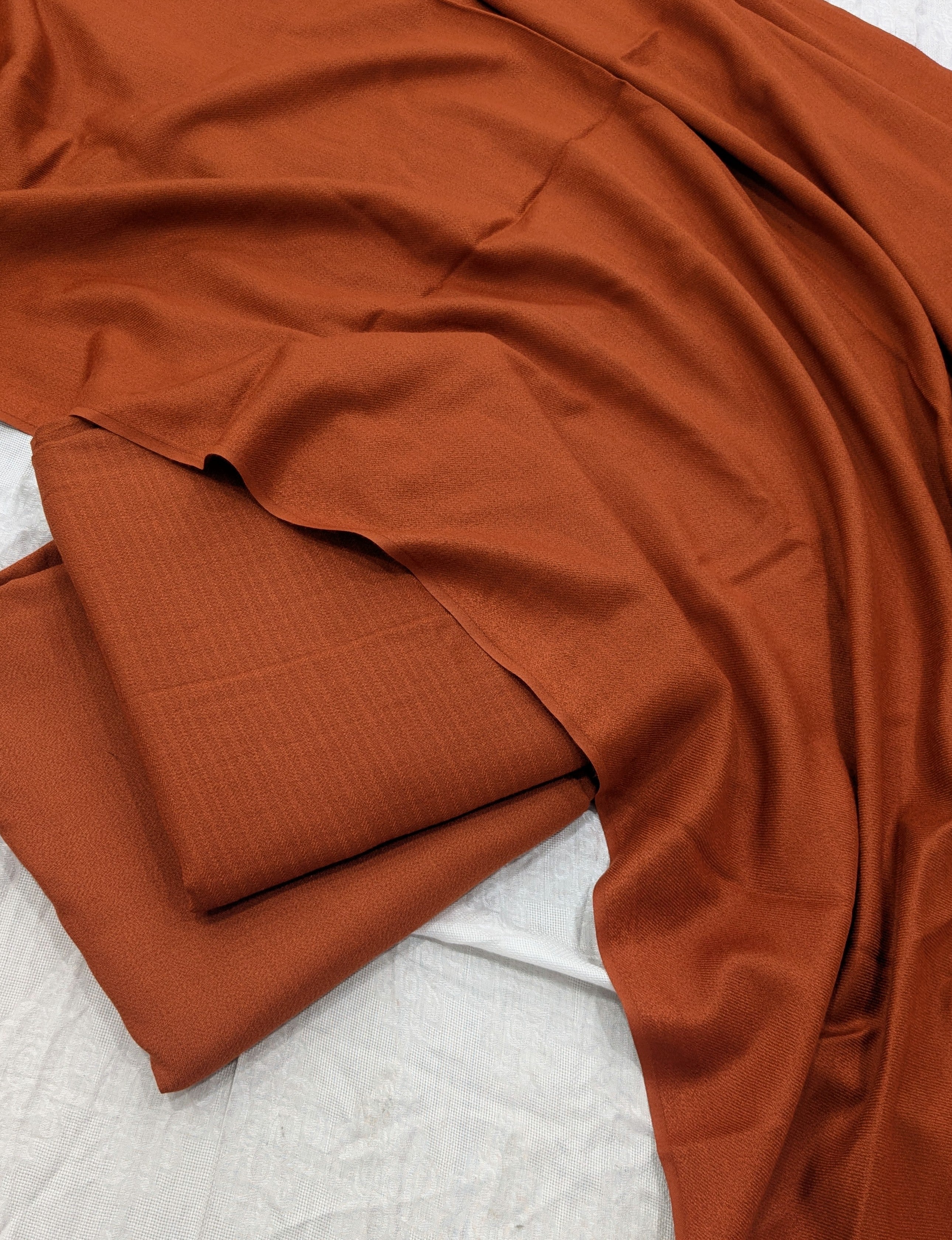 3PC PASHMINA WOOL STUFF MOST TRENDING WINTER SOLID COLLECTION (RUST CO ...